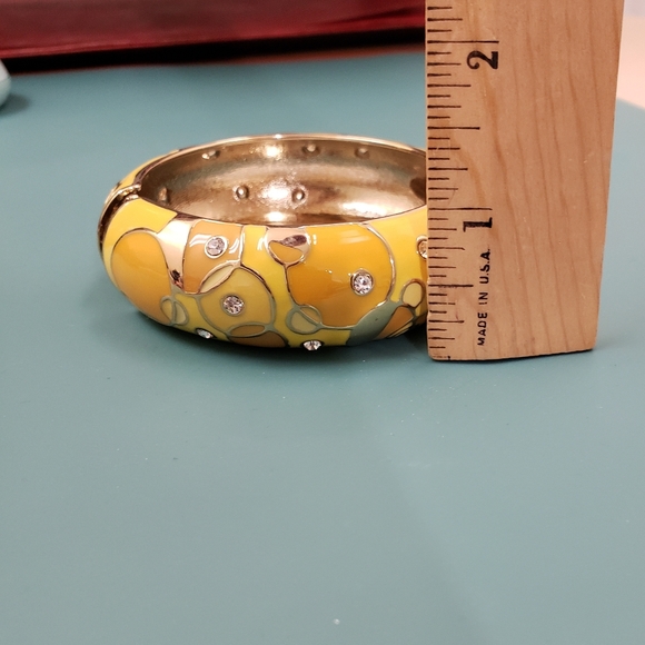 Sequin | Jewelry | Sequin Nwt Yellow Gold Jeweled Swirl Circle Enamel ...